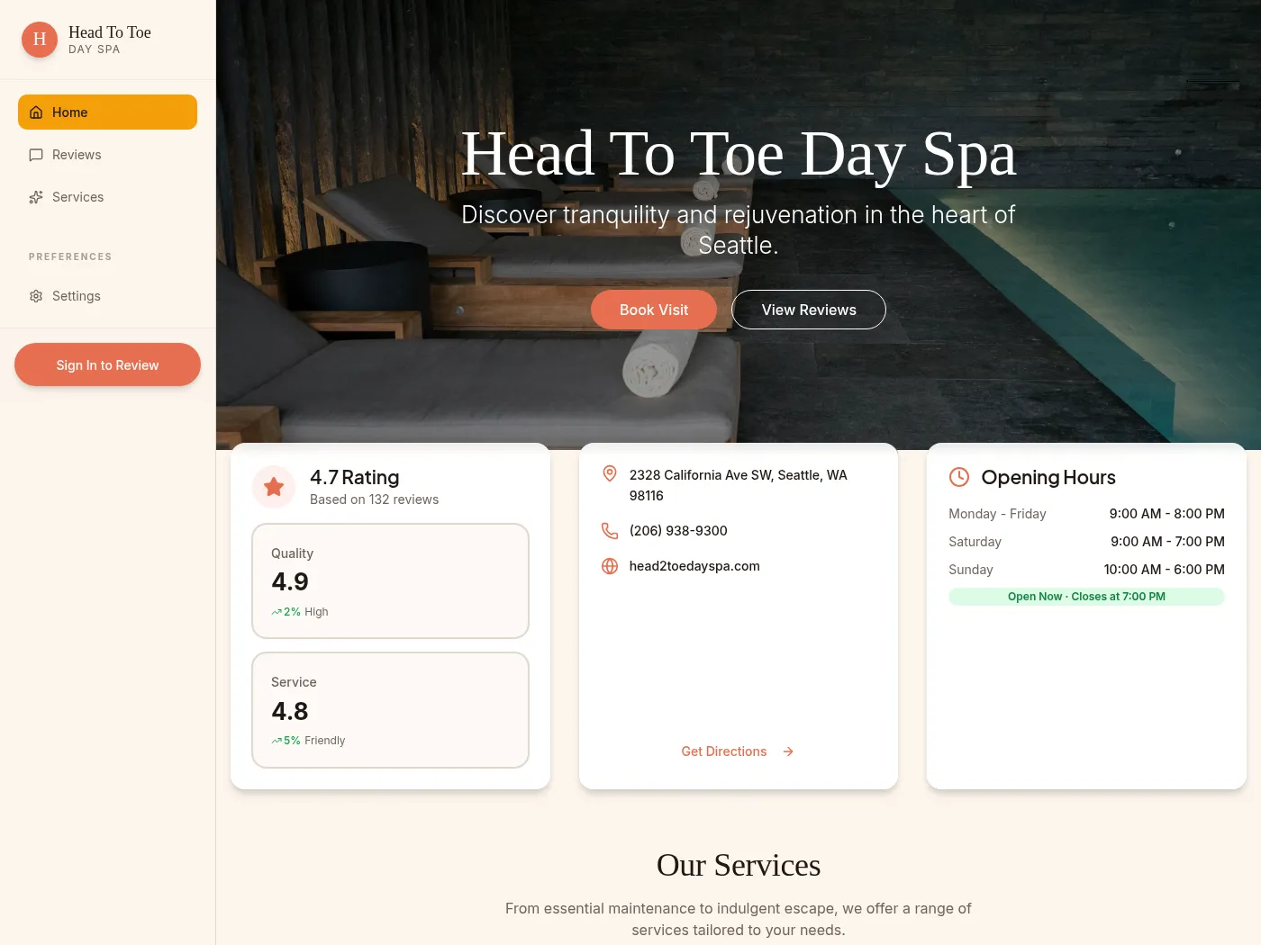 Head2Toe Spa Reviews