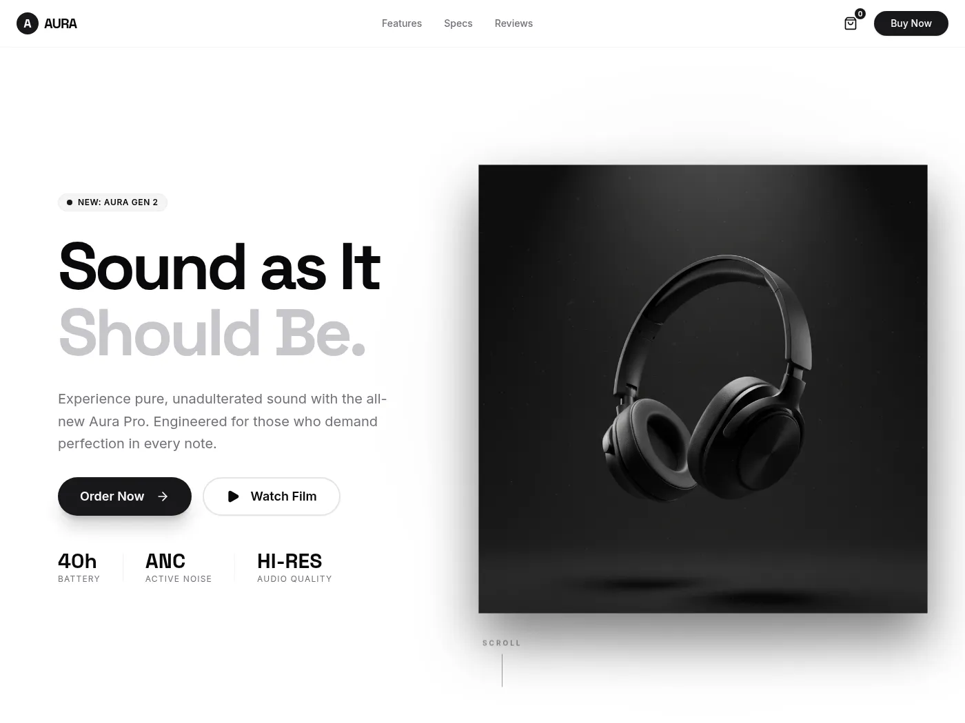 Headphones Landing Page