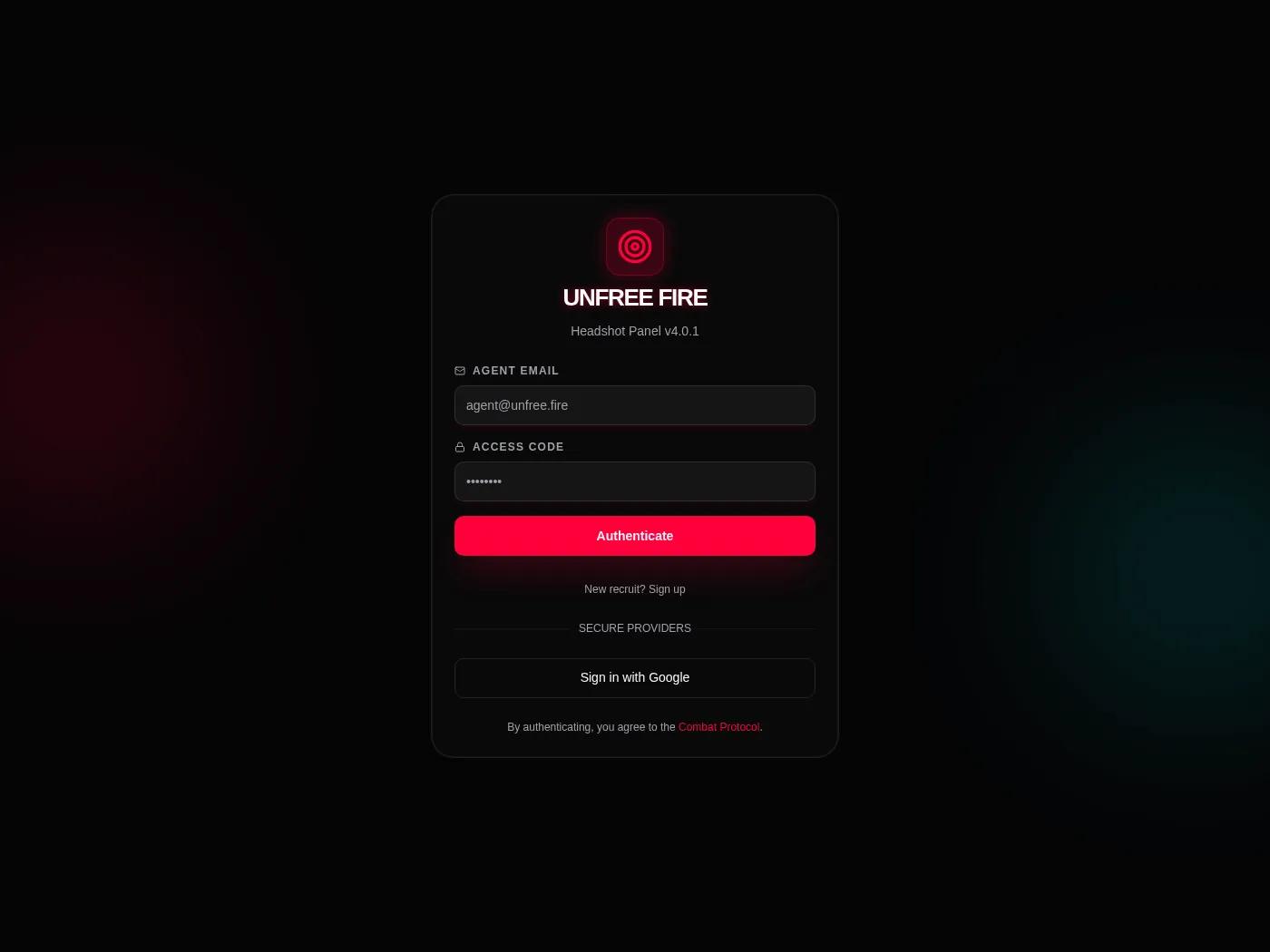 Unfree Fire Headshot Panel