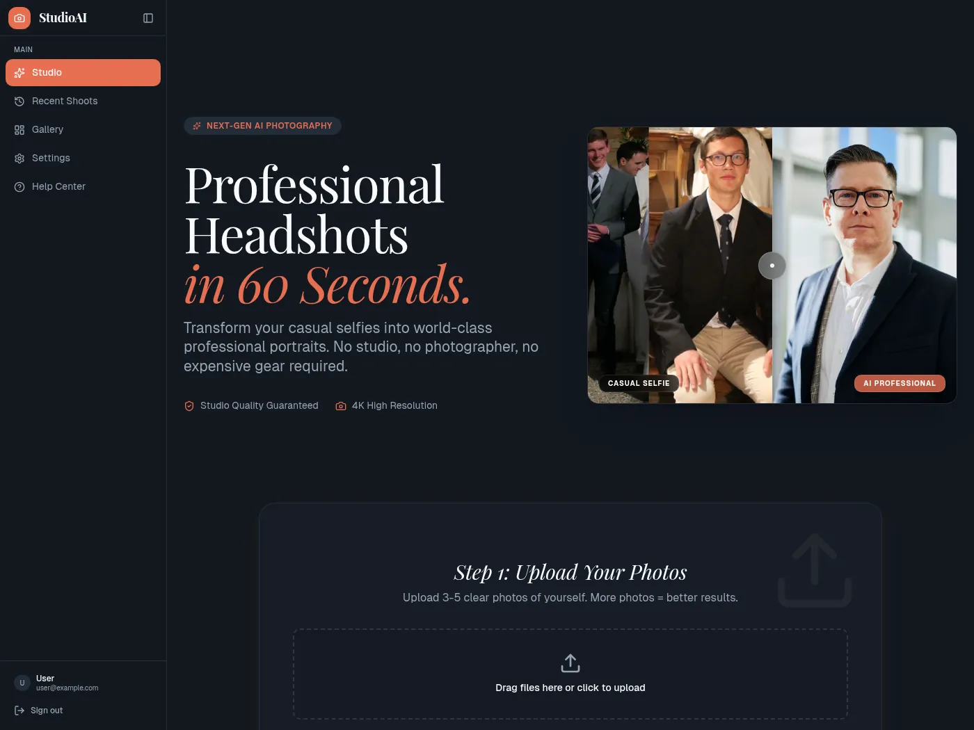 HeadshotAI Studio
