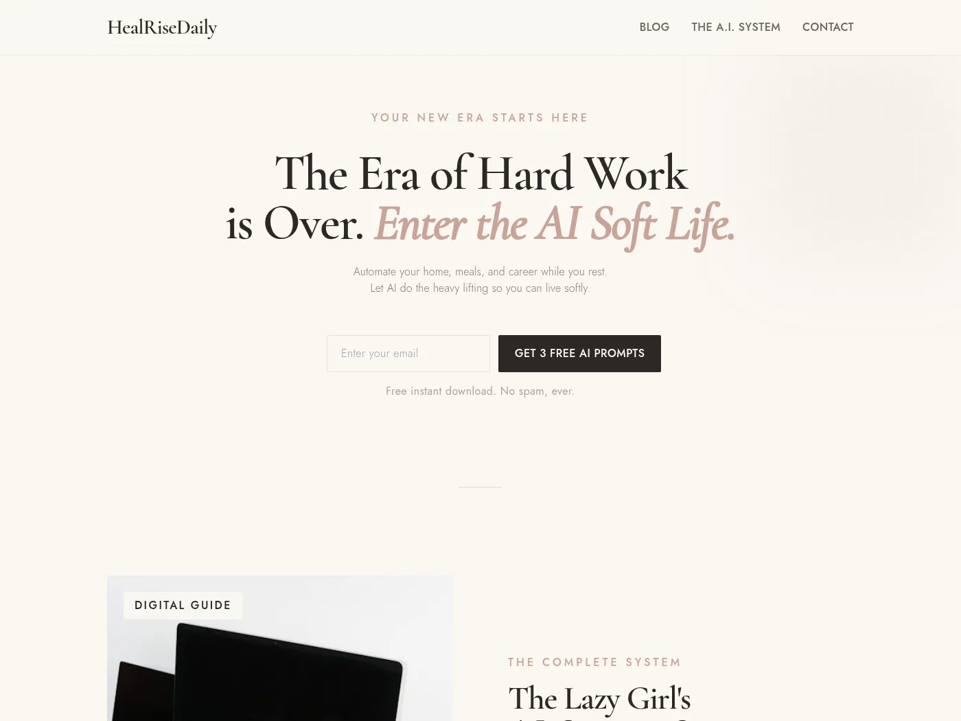 HealRiseDaily Homepage