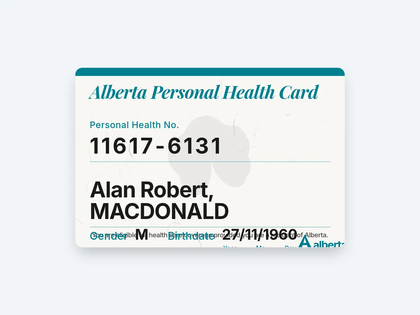 Health Card UI Replica