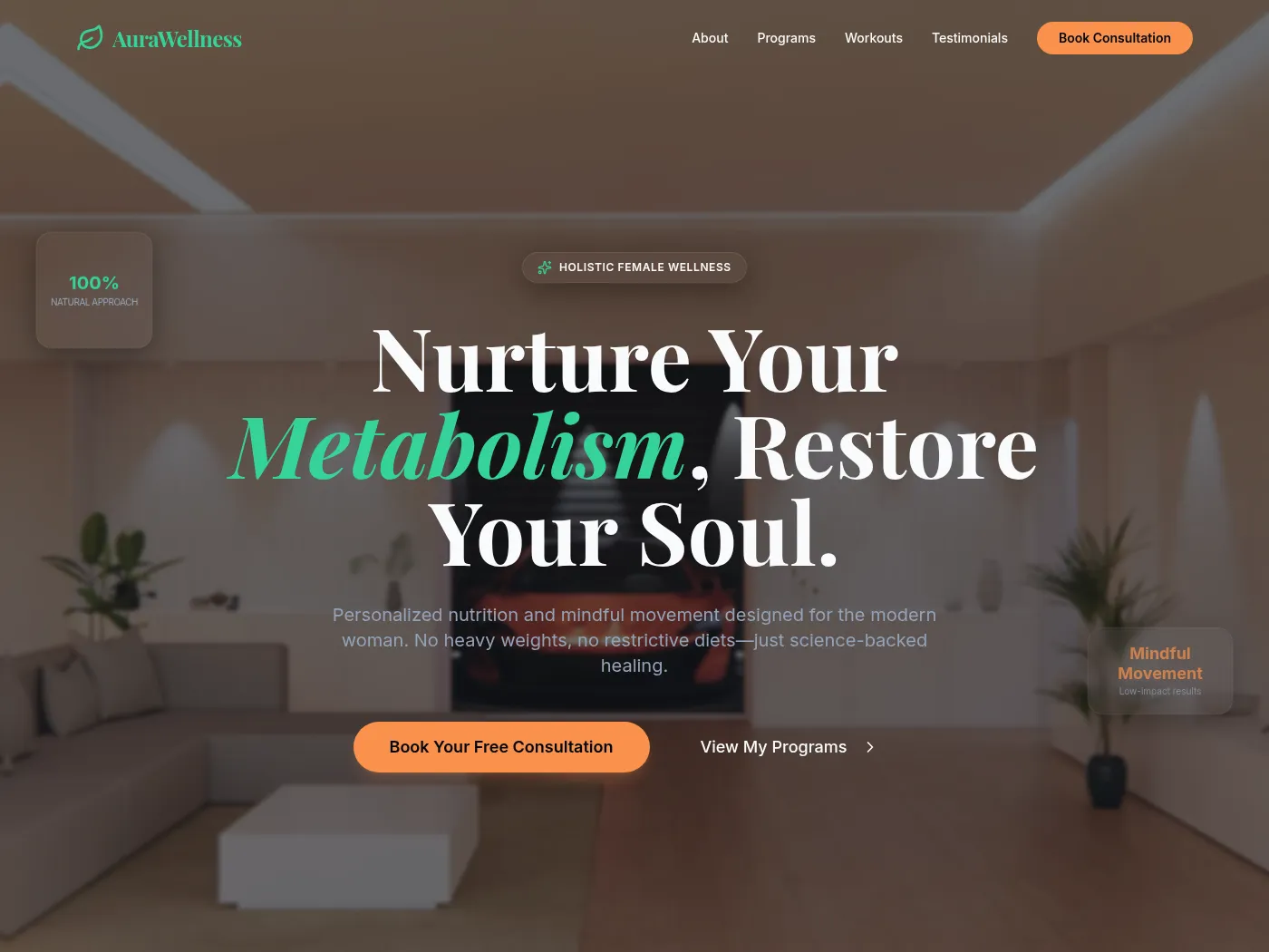 Glassy Wellness Coach UI