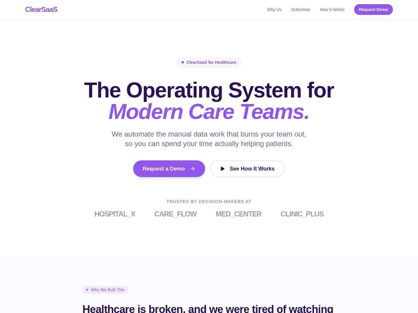 ClearSaaS Health One-Pager