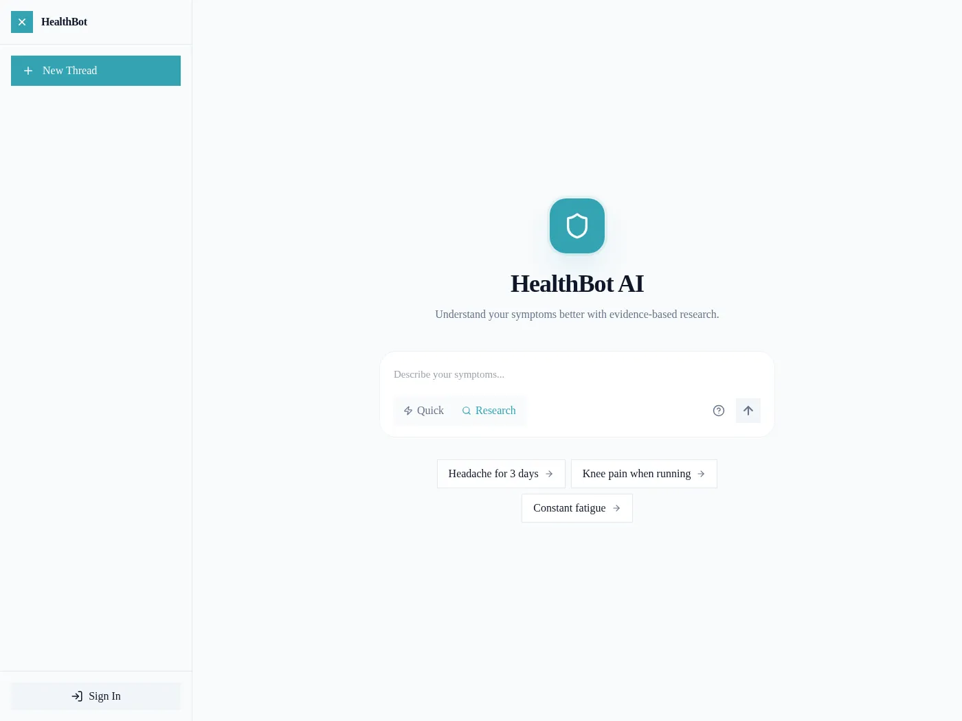 HealthBot Web Advisor