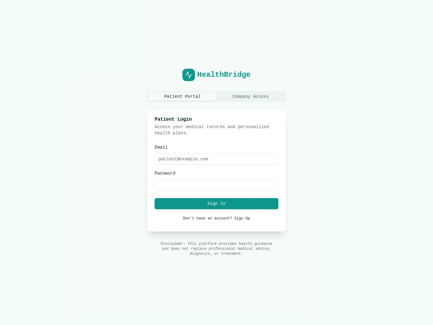 HealthBridge Portal