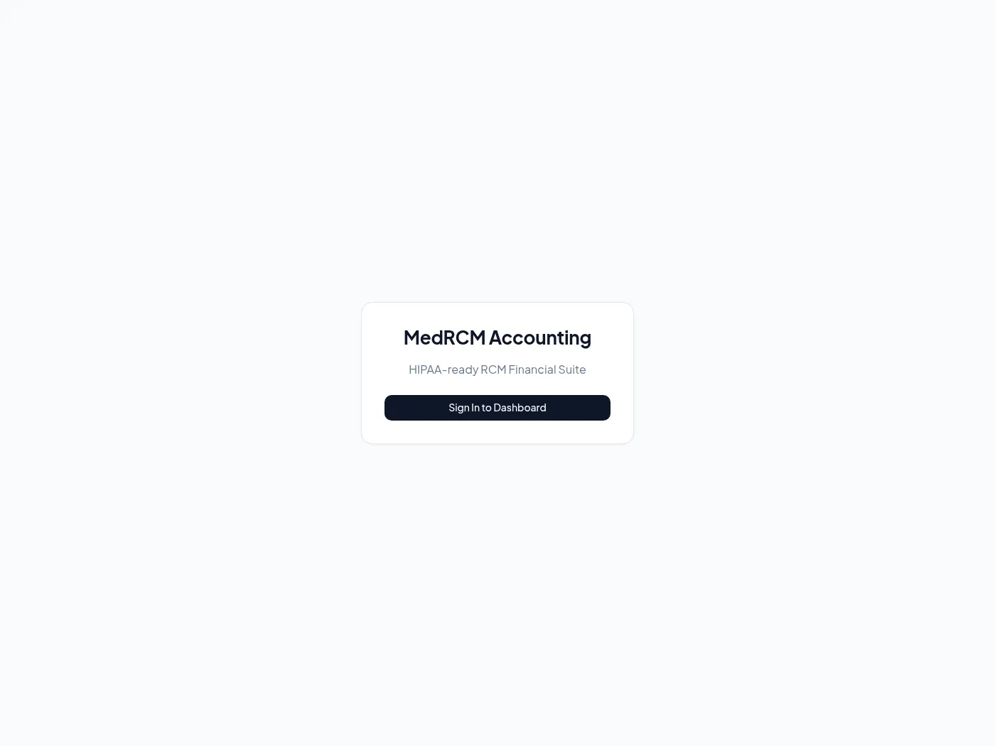 MedRCM Accounting Suite