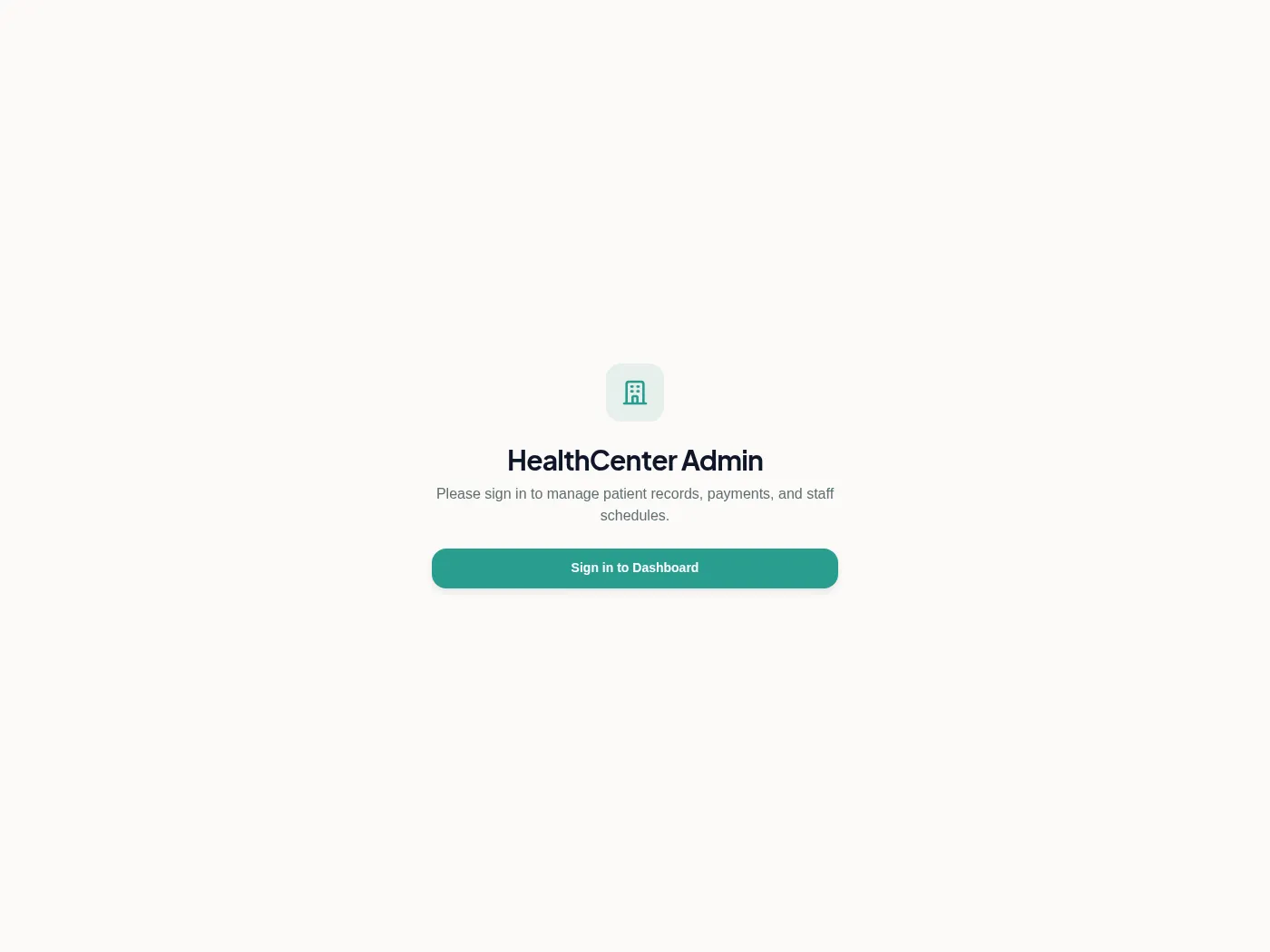HealthCenter Dashboard