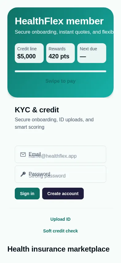 HealthFlex BNPL Insurance App