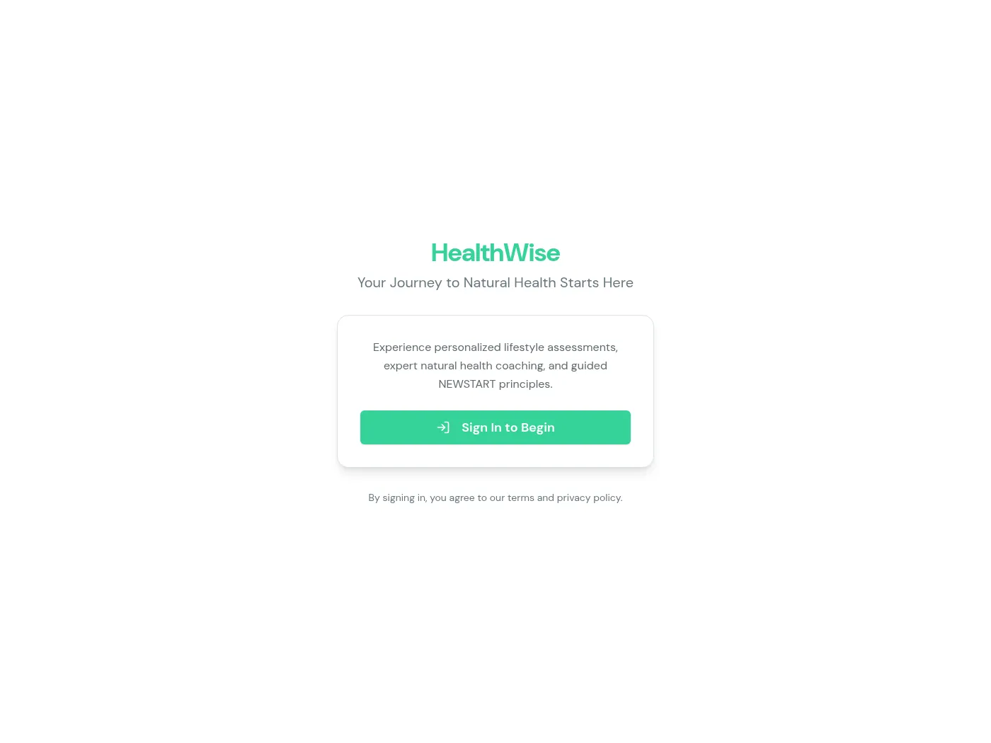 HealthWise: Natural Health Coach Web App