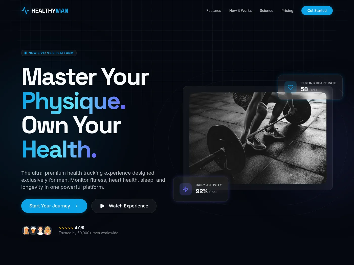 Healthy Man Web Experience