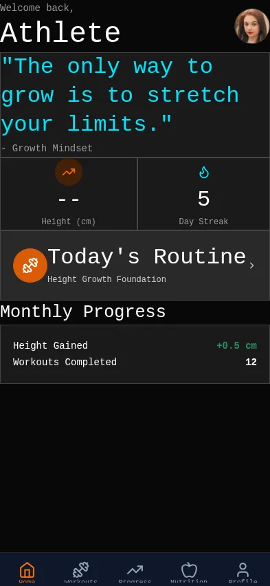 GrowTaller Fitness App