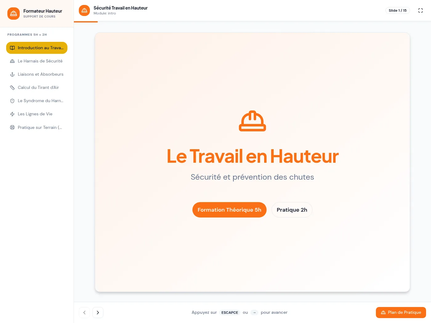 Travail en Hauteur Course Kit