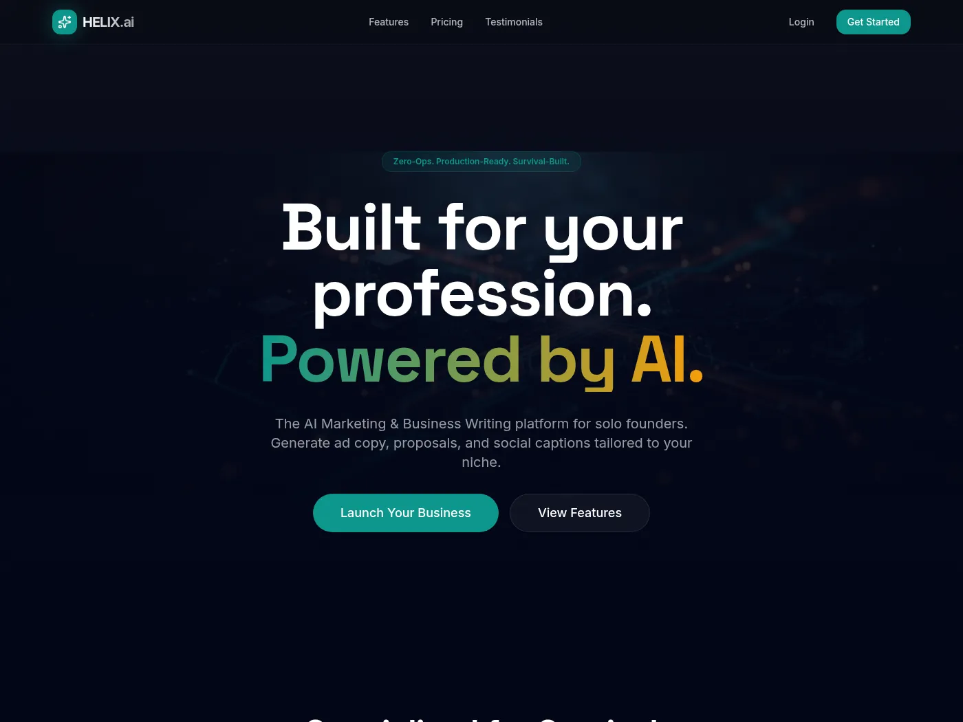 HELIX.ai Survival SaaS