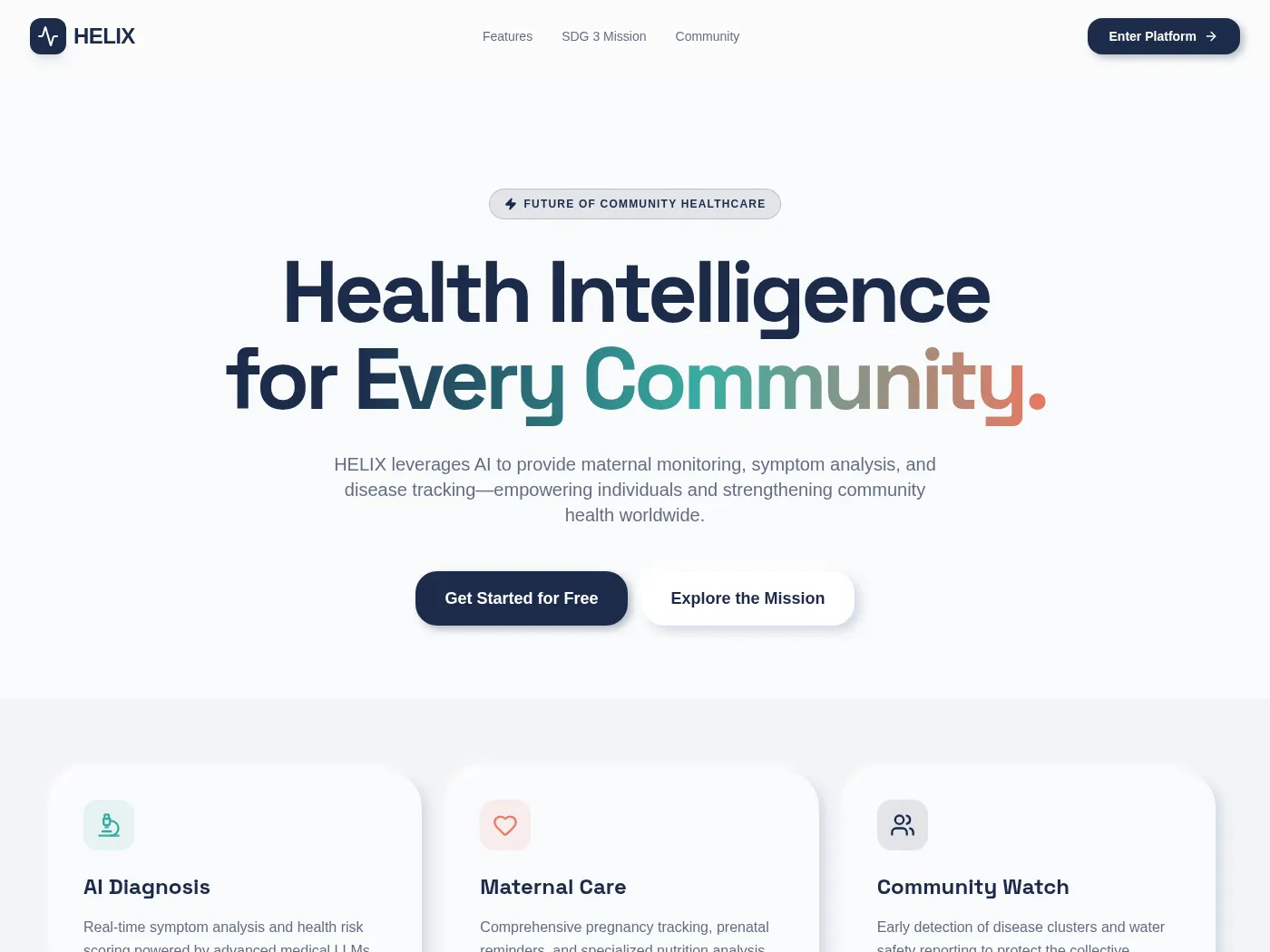 HELIX Health Platform UI