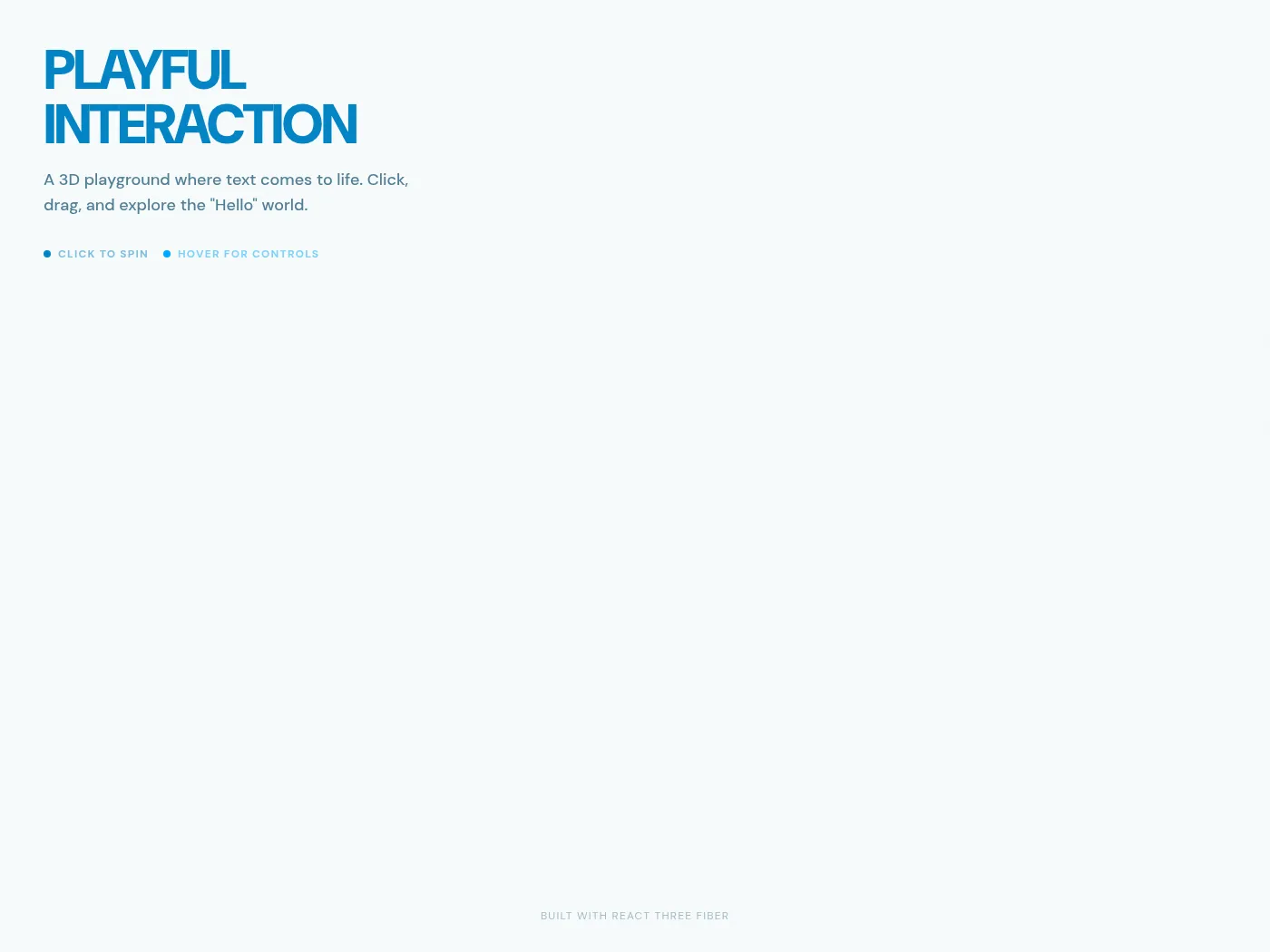 Hello 3D Text Website