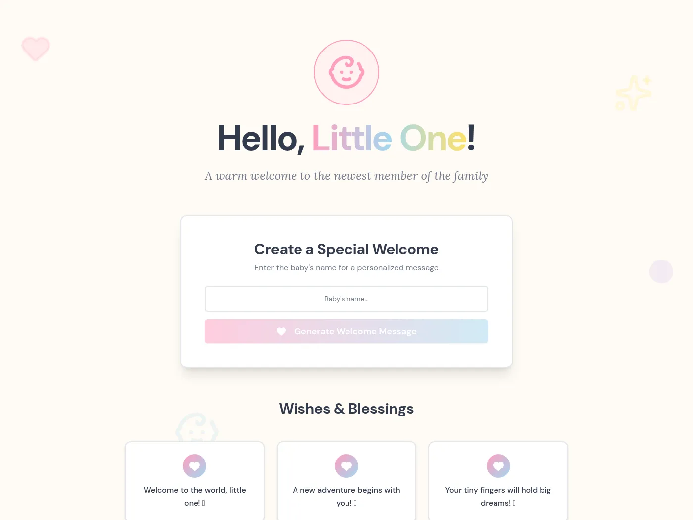 Hello Baby Page