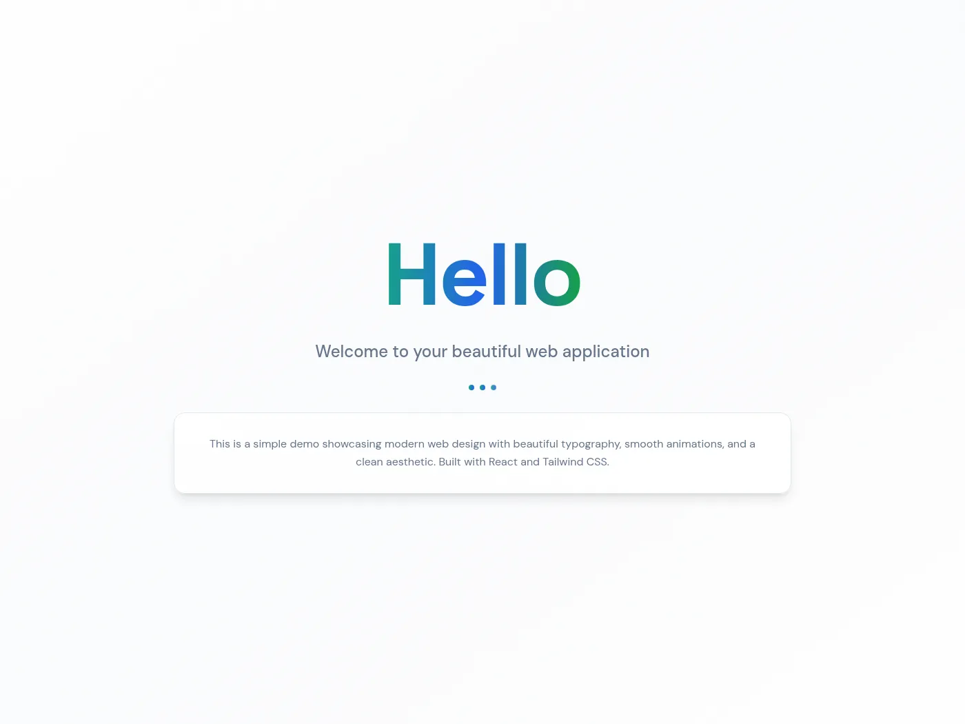Hello Web Demo
