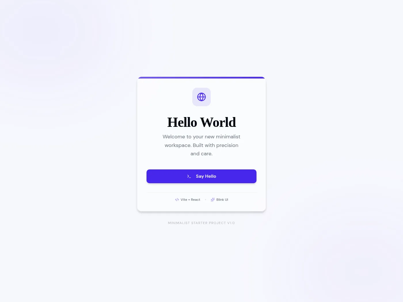 Hello World Button