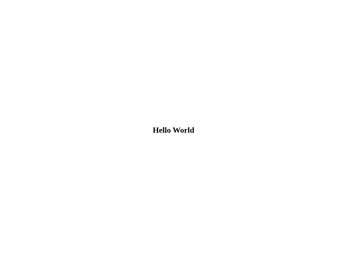 Hello World HTML Page