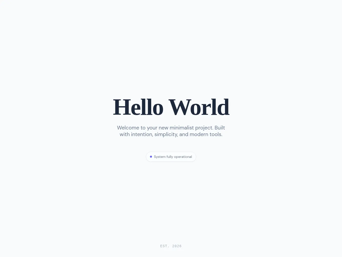 Hello World Starter