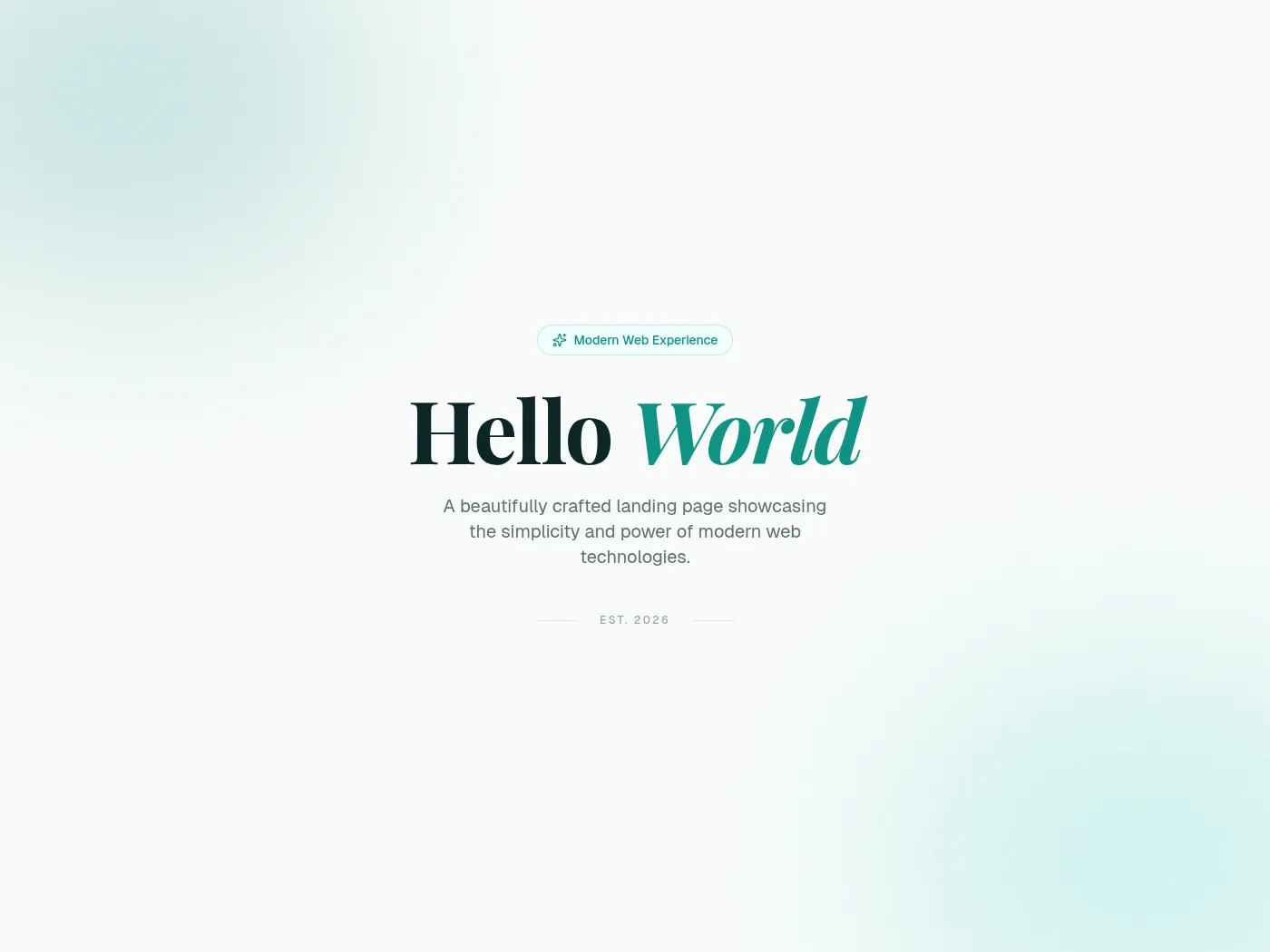 Hello World Page