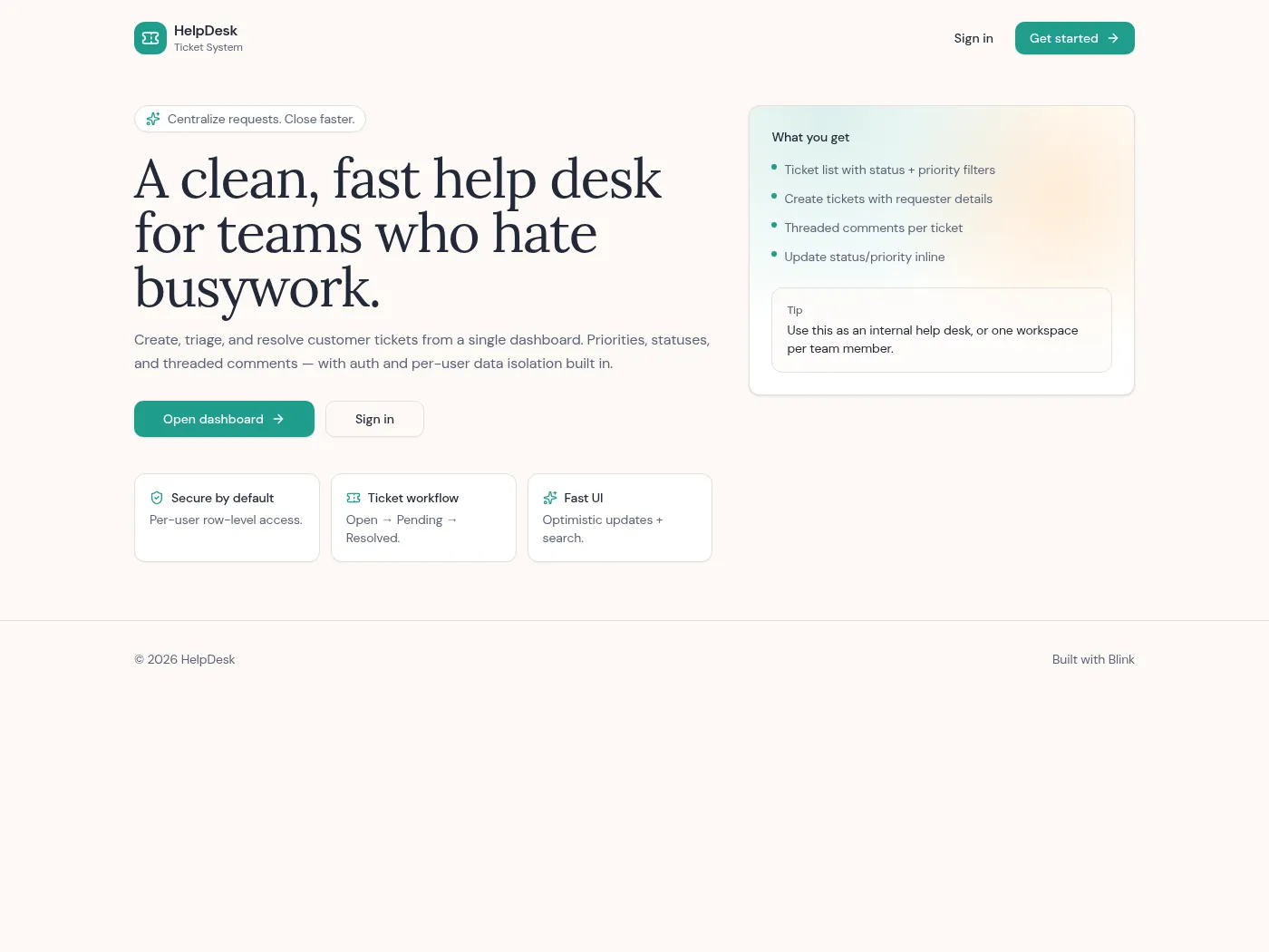 HelpDesk Ticket System