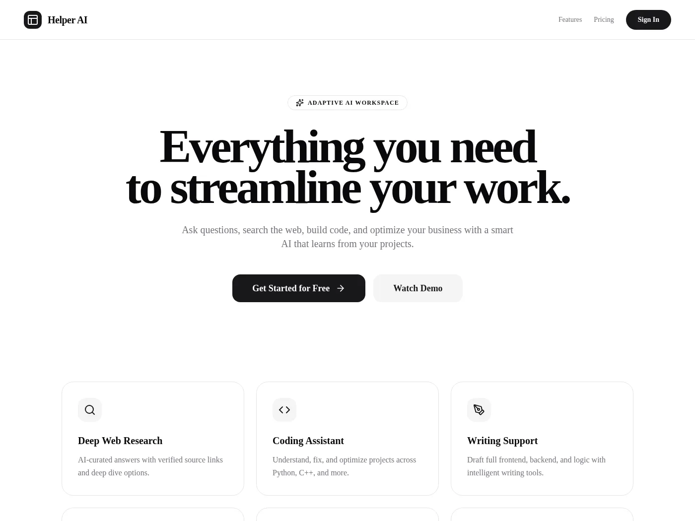 Helper AI Workspace