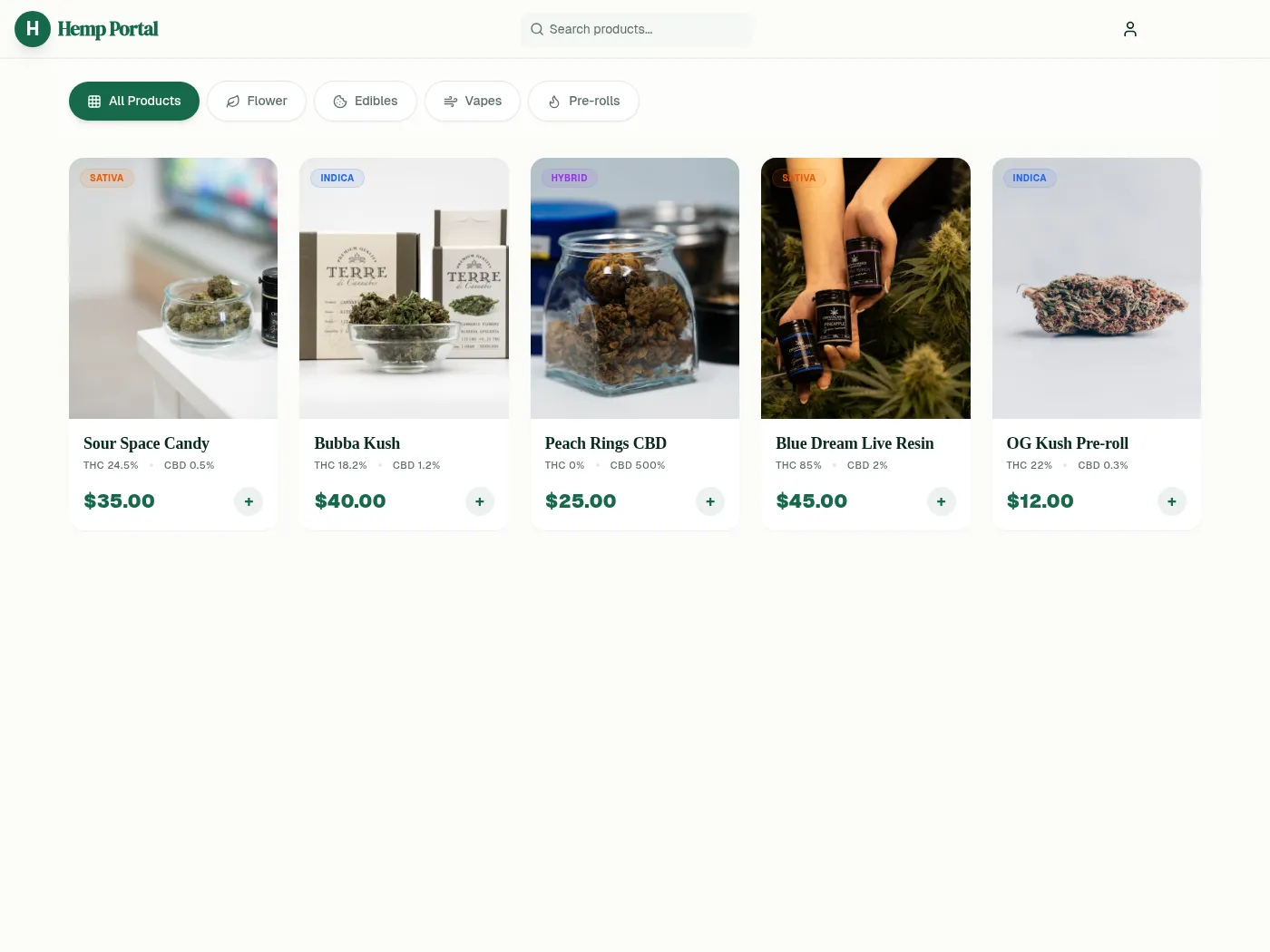 Hemp Menu Portal