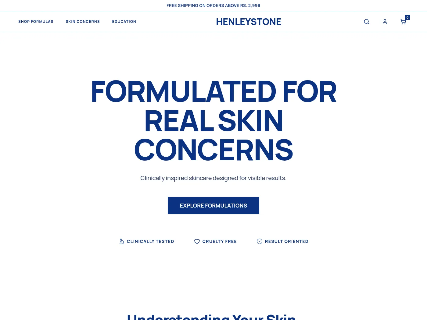 Henleystone Skincare Homepage