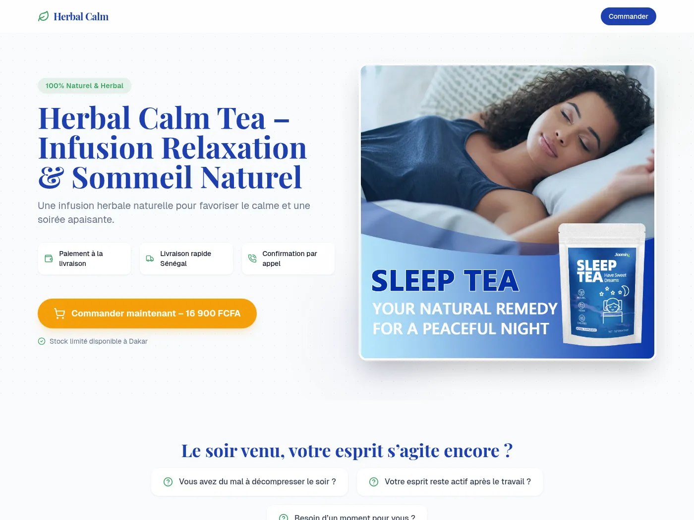 Herbal Calm Tea Landing