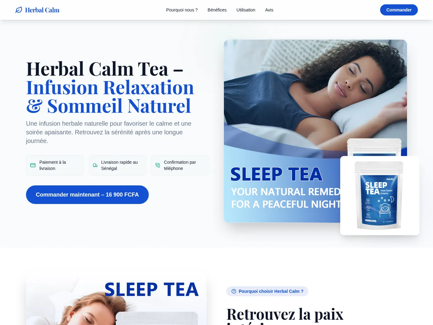 Herbal Calm Tea Landing