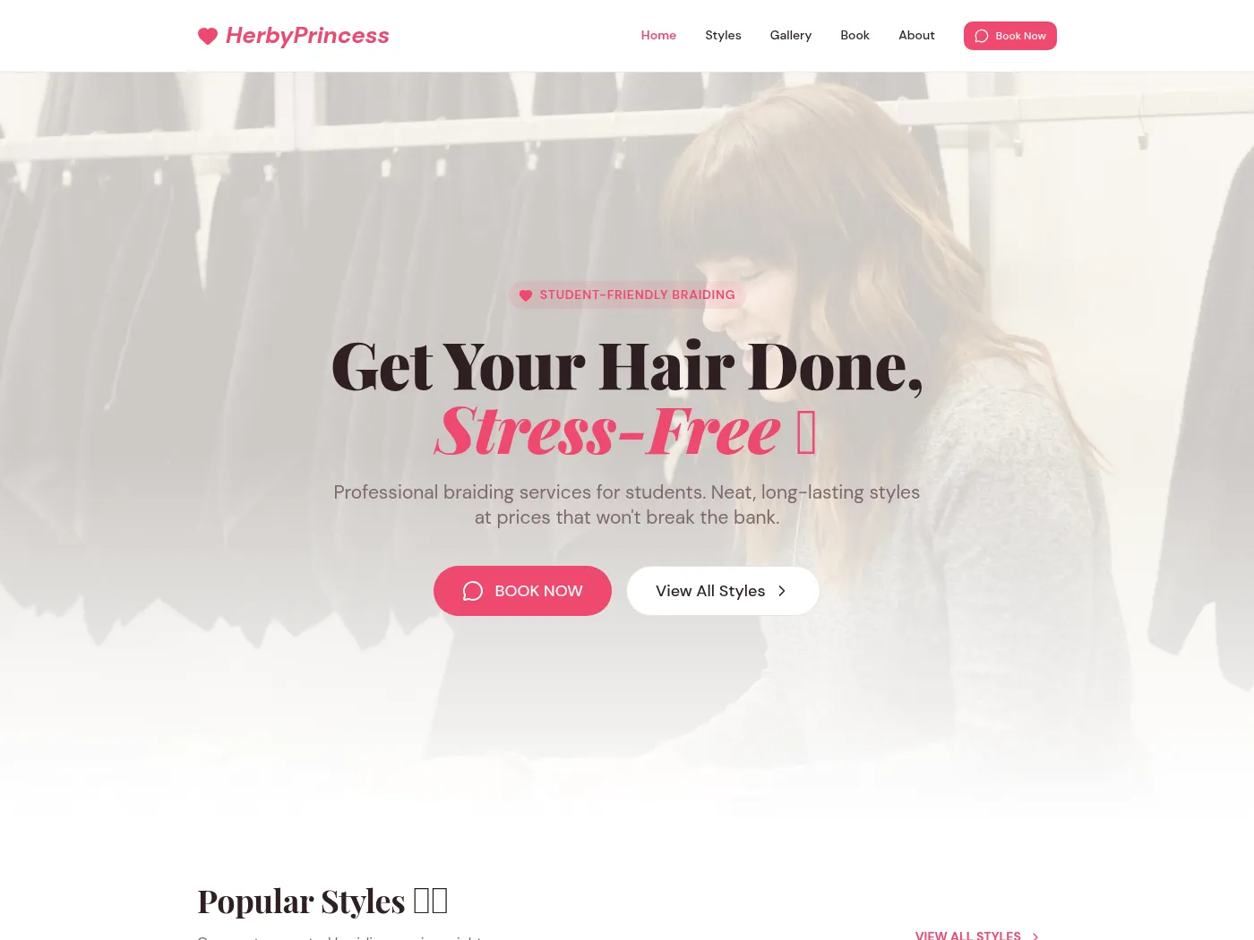 HerbyPrincess Booking Portal