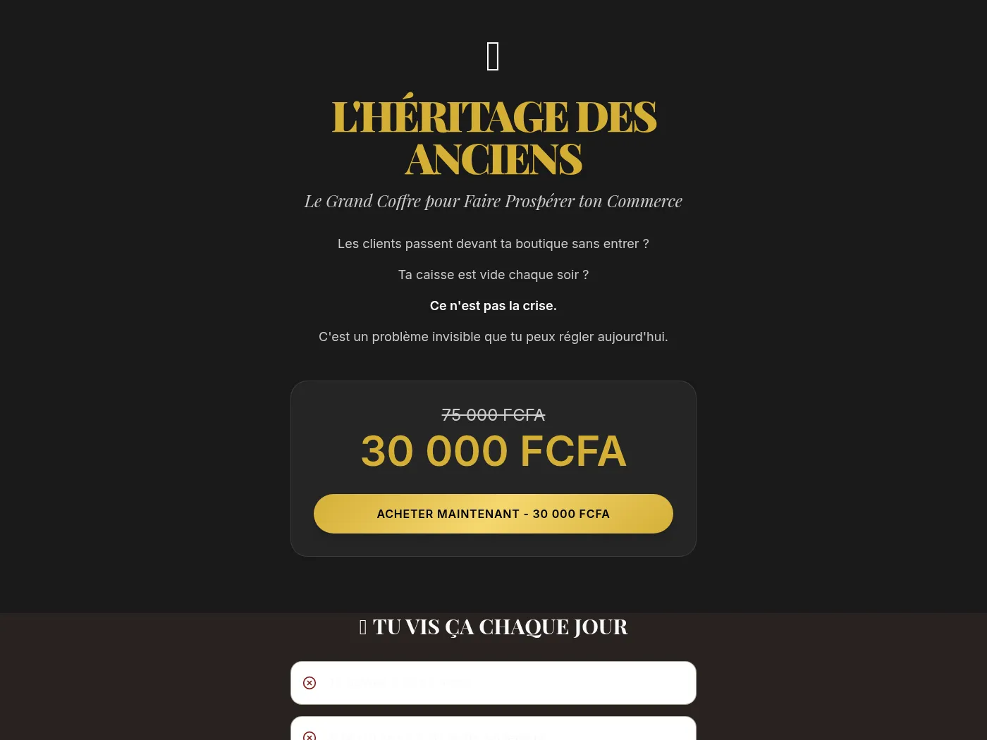 L'Héritage Landing Page