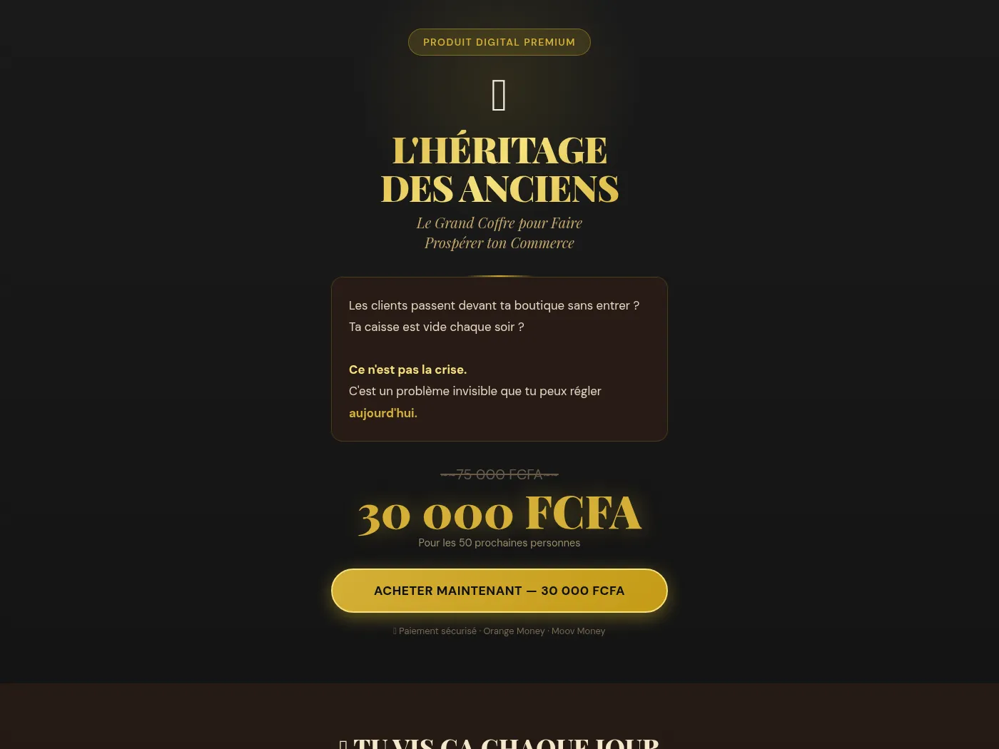 L'Héritage Landing Page