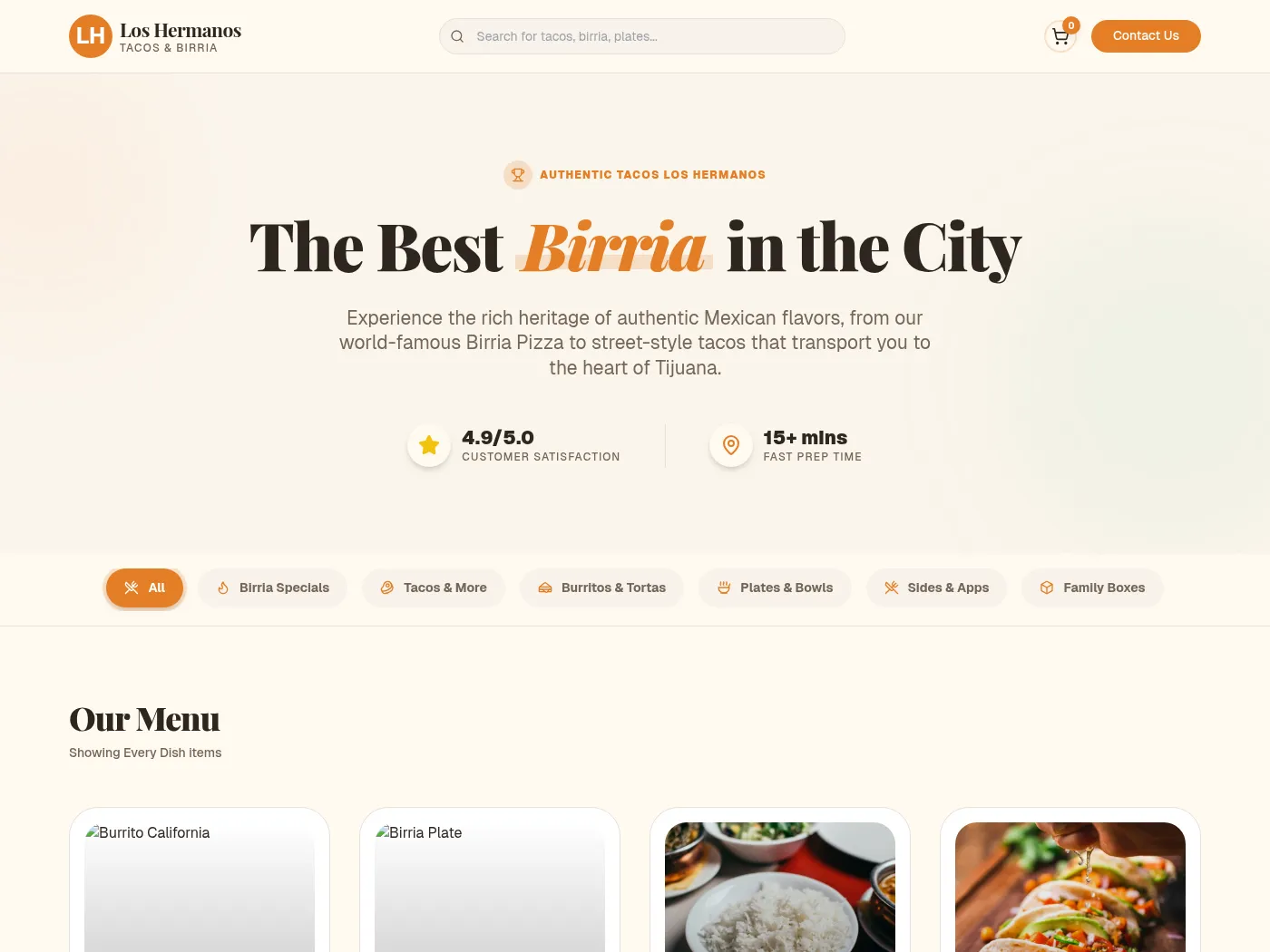 Los Hermanos Menu Explorer