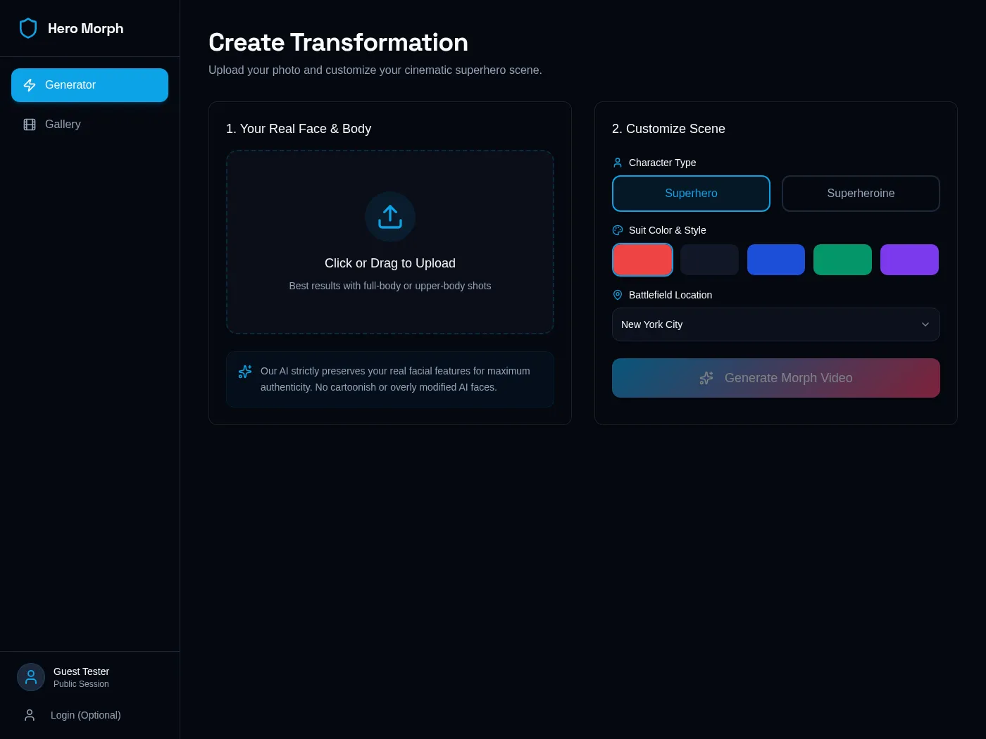 Hero Morph Video Maker