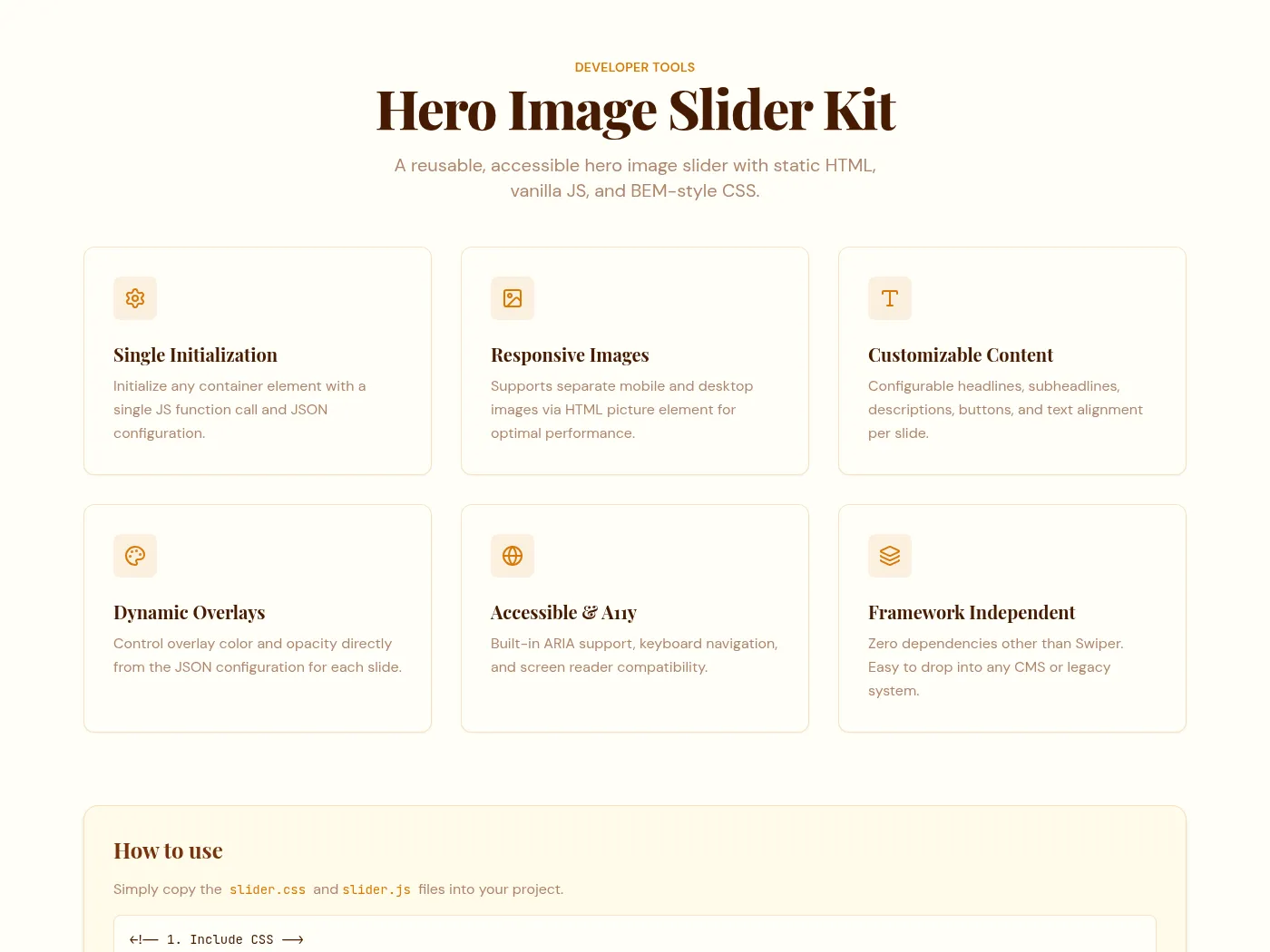 Hero Image Slider Kit