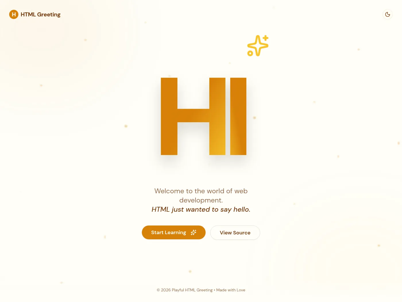 HI HTML Greeting