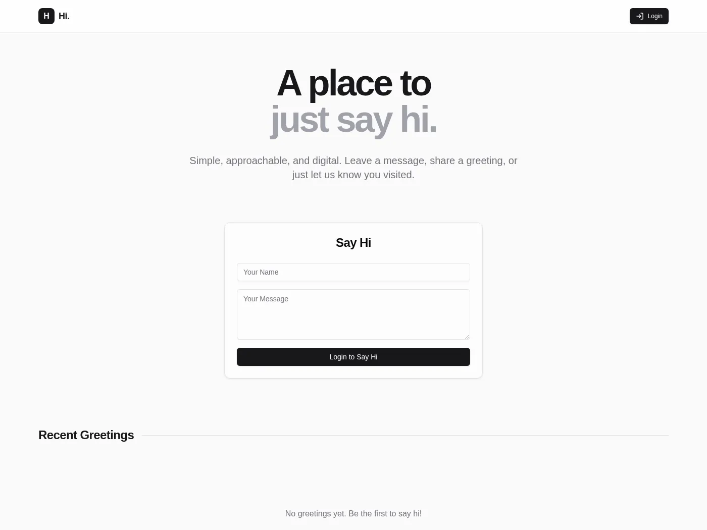 Hi-Visiting Landing Page