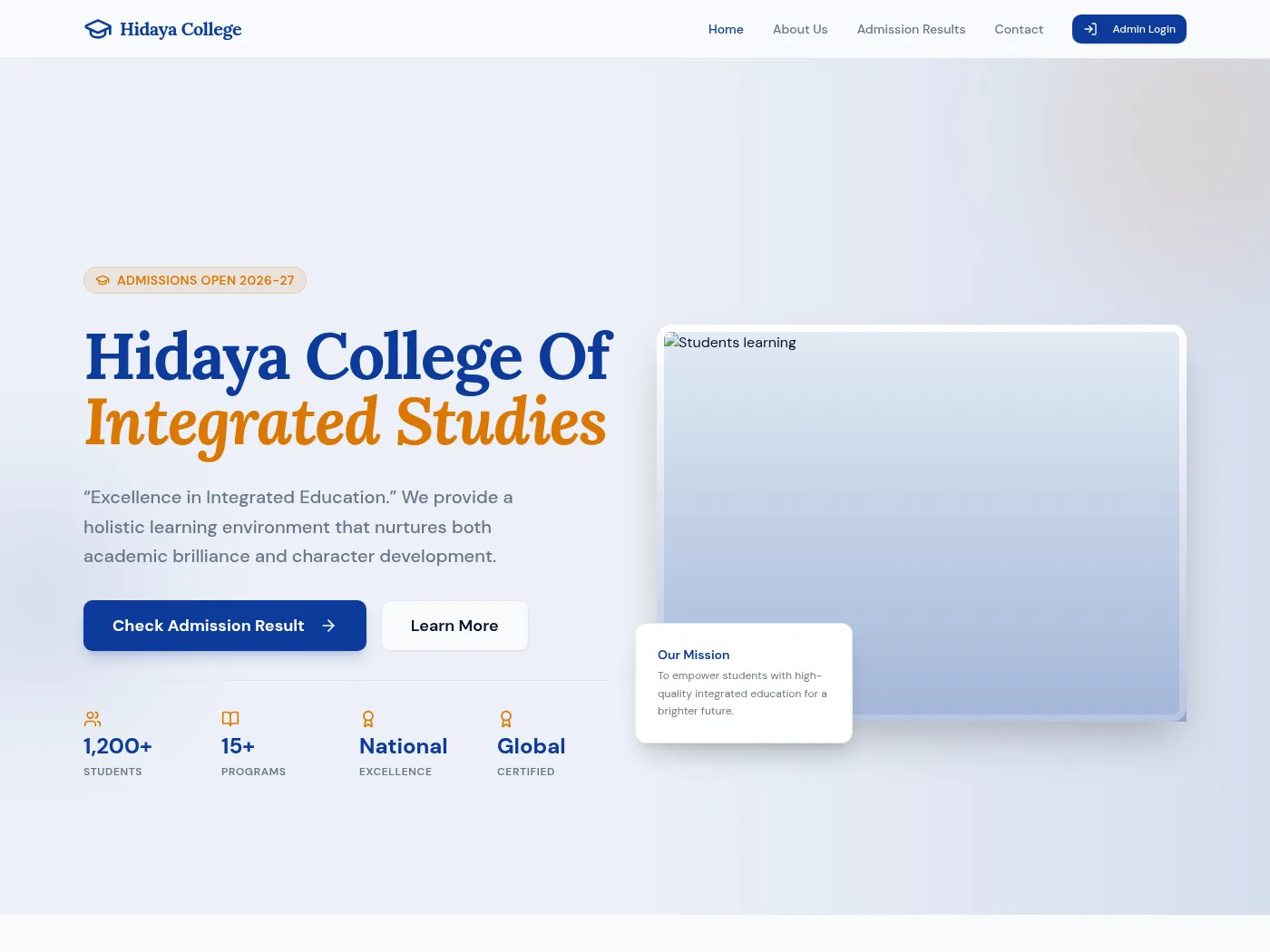 Hidaya College Admissions