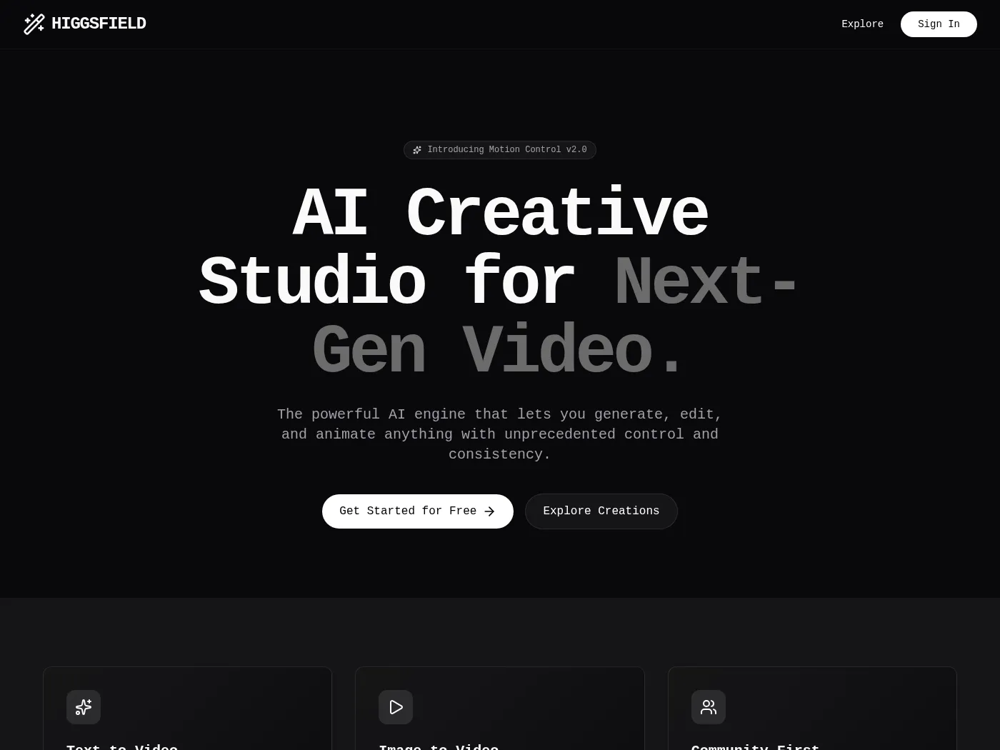 Higgsfield Studio Clone