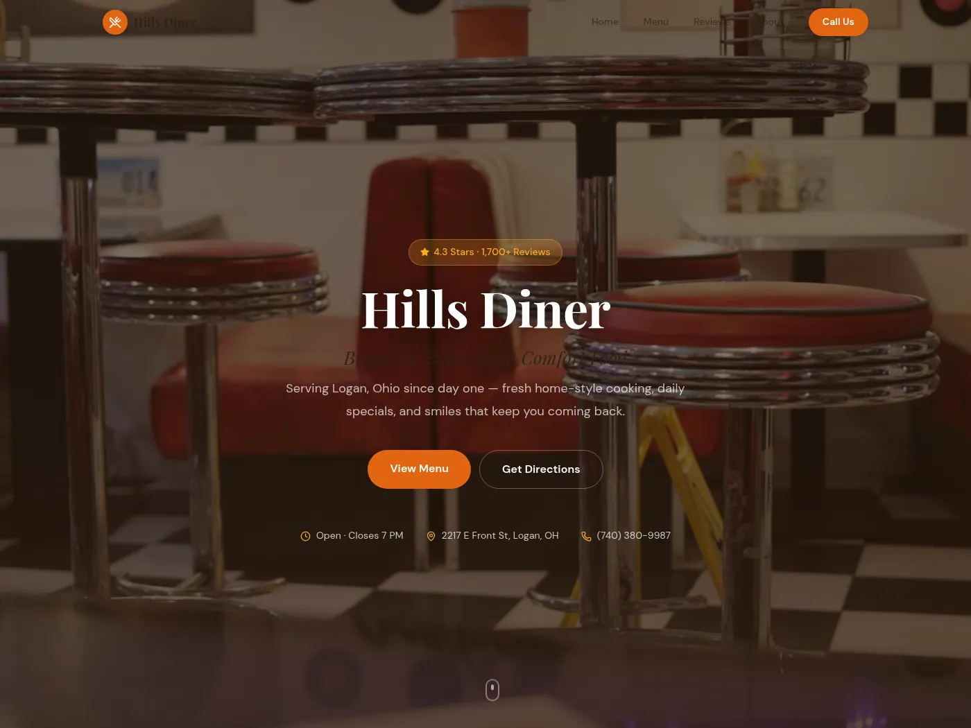 Hills Diner Website