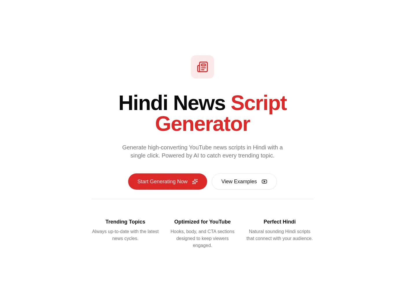 Hindi News Script Generator