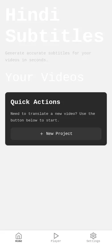 Hindi Subtitles Generator
