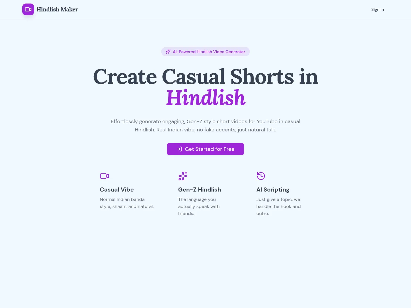 Hindlish Shorts Maker