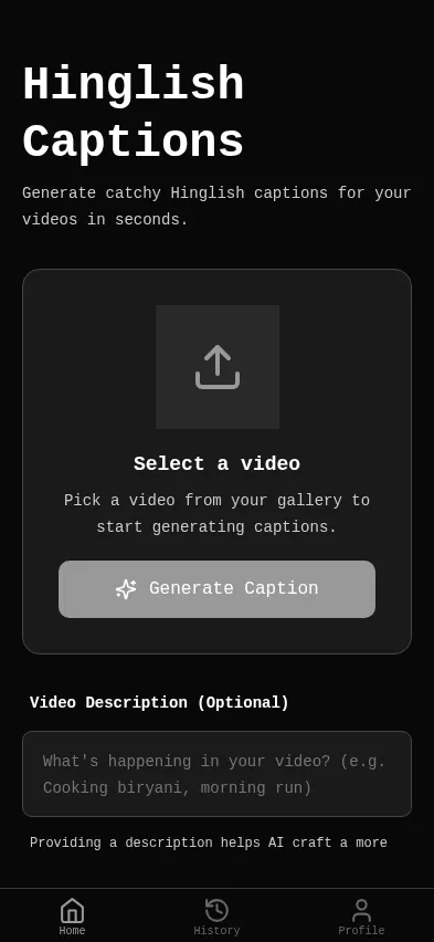 Hinglish Video Captioner