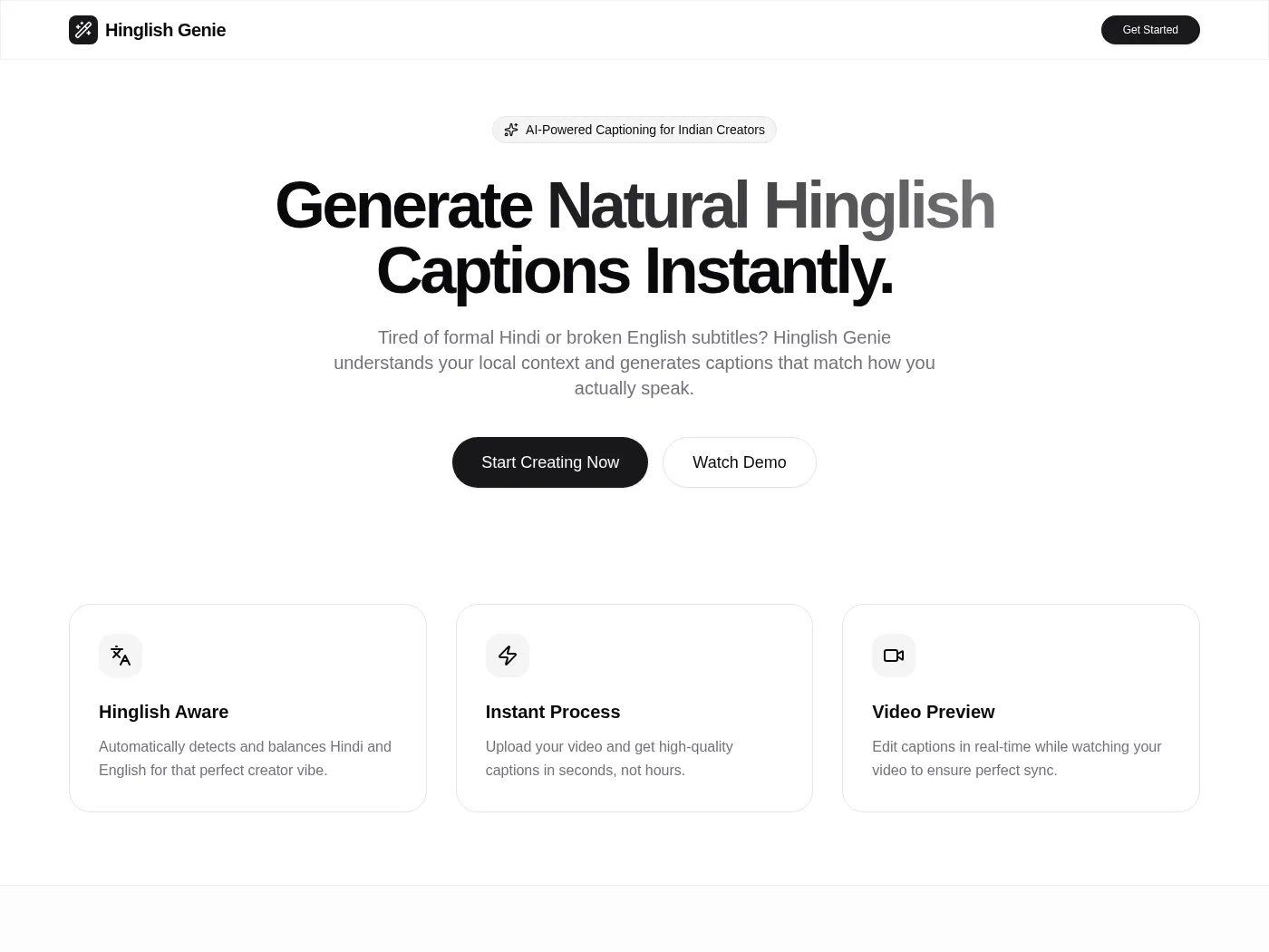 Hinglish Caption Genie