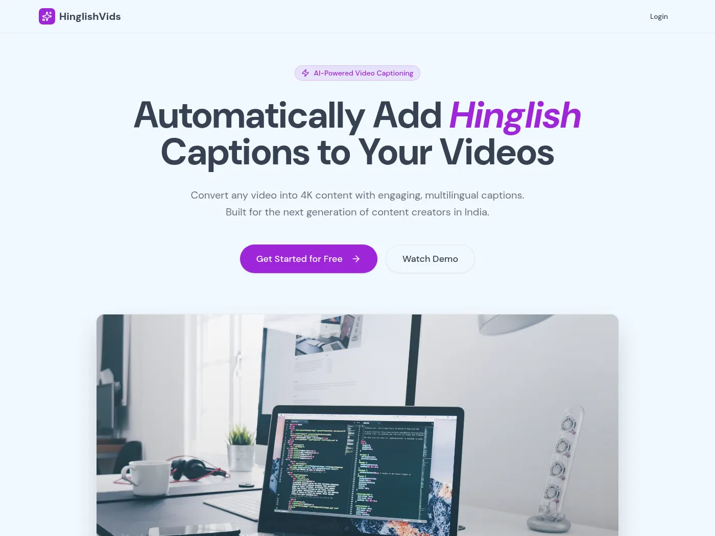 Hinglish Caption Video Maker