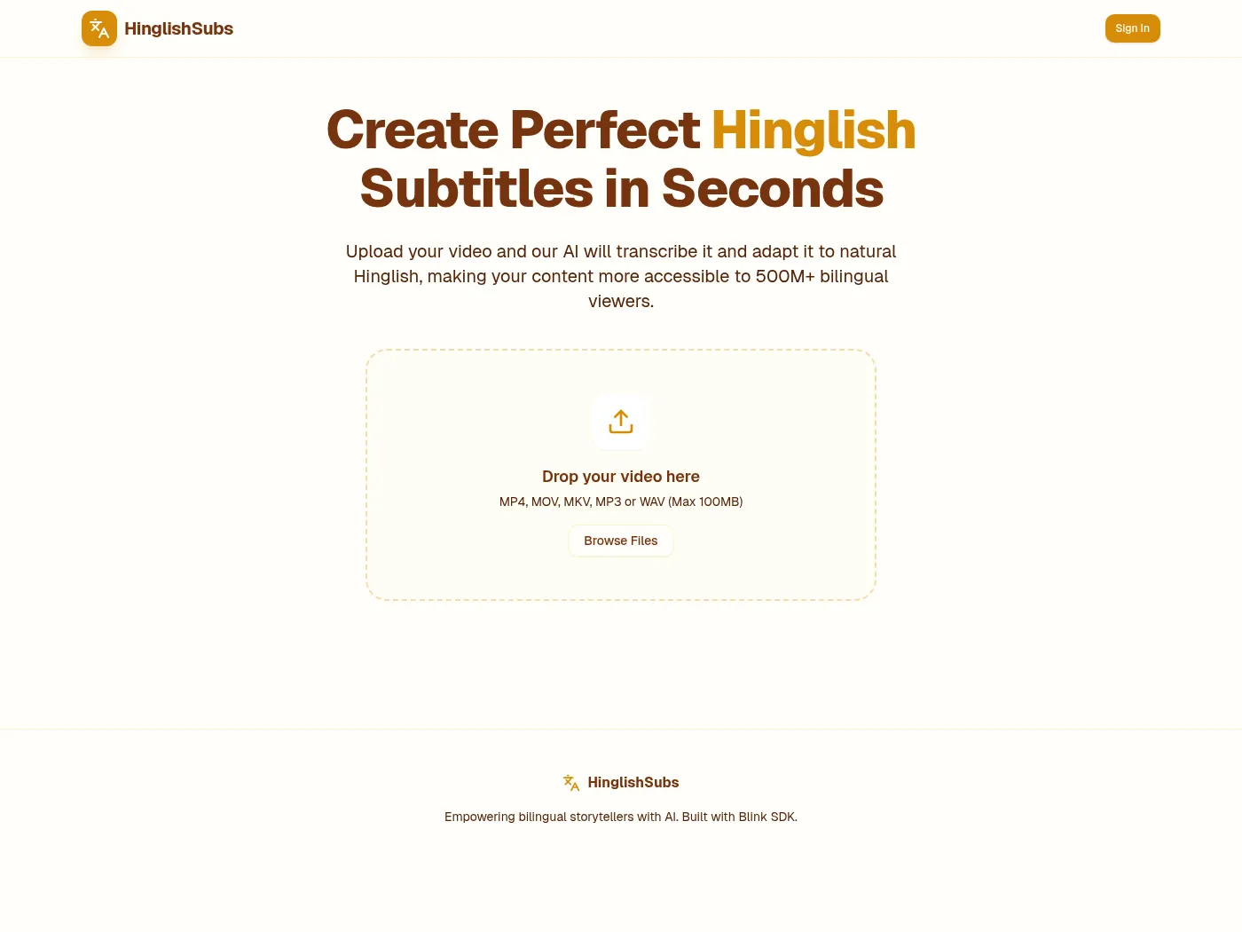 Hinglish Subtitle Maker